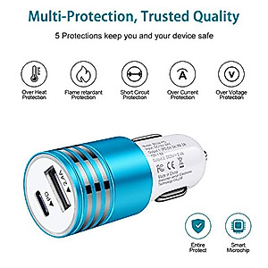 USB C Car Charger for iPhone 14 13 12 Pro Max/12 Mini 11 SE XS XR 8,30W 2-Port Fast Car Adapter Type C PD Car Plug for Samsung Galaxy S23 S22 S21 FE Ultra S20 Z Flip4 Fold4 A14 5G A13 A53 A03s A52 A32