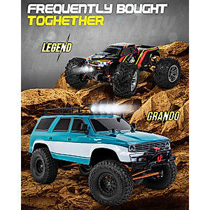 LAEGENDARY RC Crawler - 4x4 Offroad Crawler Remote Control Truck for Adults - RC Rock Crawler, Fast Speed, Electric, Hobby Grade Car - 1:10 Scale, Brushed, Blue - Green