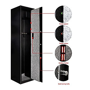 Biometric Fingerprint Gun Safe for Rifle, Upgraded Quick Access Large Rifle Gun Security Cabinet for 5-6 Rifle Shotgun Firearms with/without Scopes with Pistol Lock Box