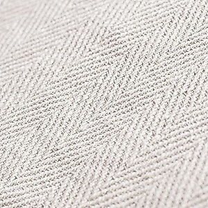 Americanflat 100% Cotton Throw Blanket for Couch - 50x60 - All Seasons Neutral Lightweight Cozy Soft Blankets & Throws for Bed, Sofa or Chair. Indoor or Outdoor [Cream Herringbone]