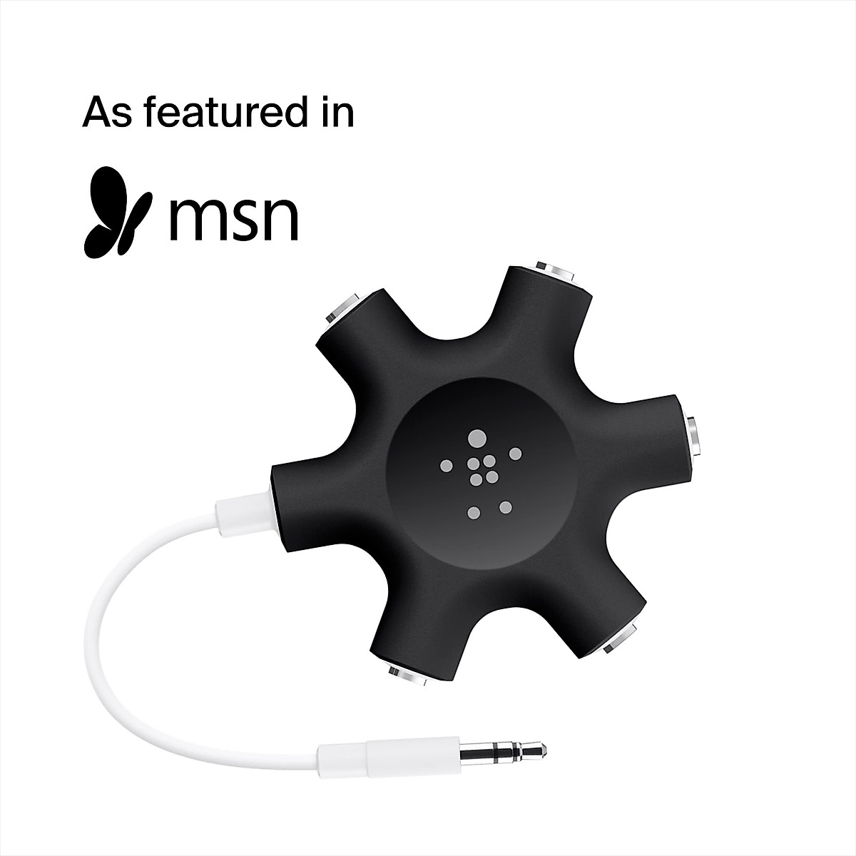 Belkin Rockstar 5-Jack Multi Headphone Audio Splitter (Black) - Headphone Splitter Designed To Connect Up To 5 Devices For Classrooms, Audio Mixing & Shared Experiences - For Iphone, Ipad & More