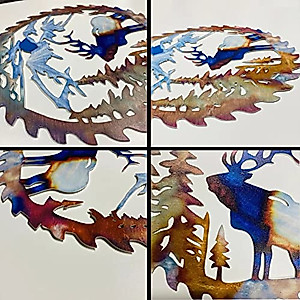 MEIJ-HC Metal Elk Wall Decor Deer Home Art Art Sculptures for Bedroom Living Room farmhouse school Wall Hanging Ornament Statues, 9.8 IN