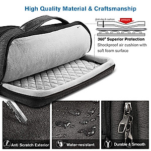 FINPAC 15.6-inch Laptop Shoulder Bag, Protective Computer Carrying Case Compatible with 16.2" MacBook Pro M4/M3/M2/M1, 15-16" MacBook Air/Pro, Surface Laptop/Book, 15.6" HP/Dell/Acer/Samsung, Black