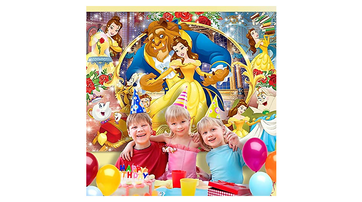 Beauty and The Beast Backdrop for Princess Belle Party - 7x5 FT Decor