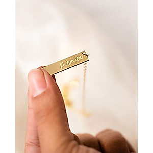 Zen & Zuri Personalized Name Gold Filled Bar Necklace, Customized, Gift for Her, Mother's Day, Valentine's Day, Bridesmaid Proposal Box