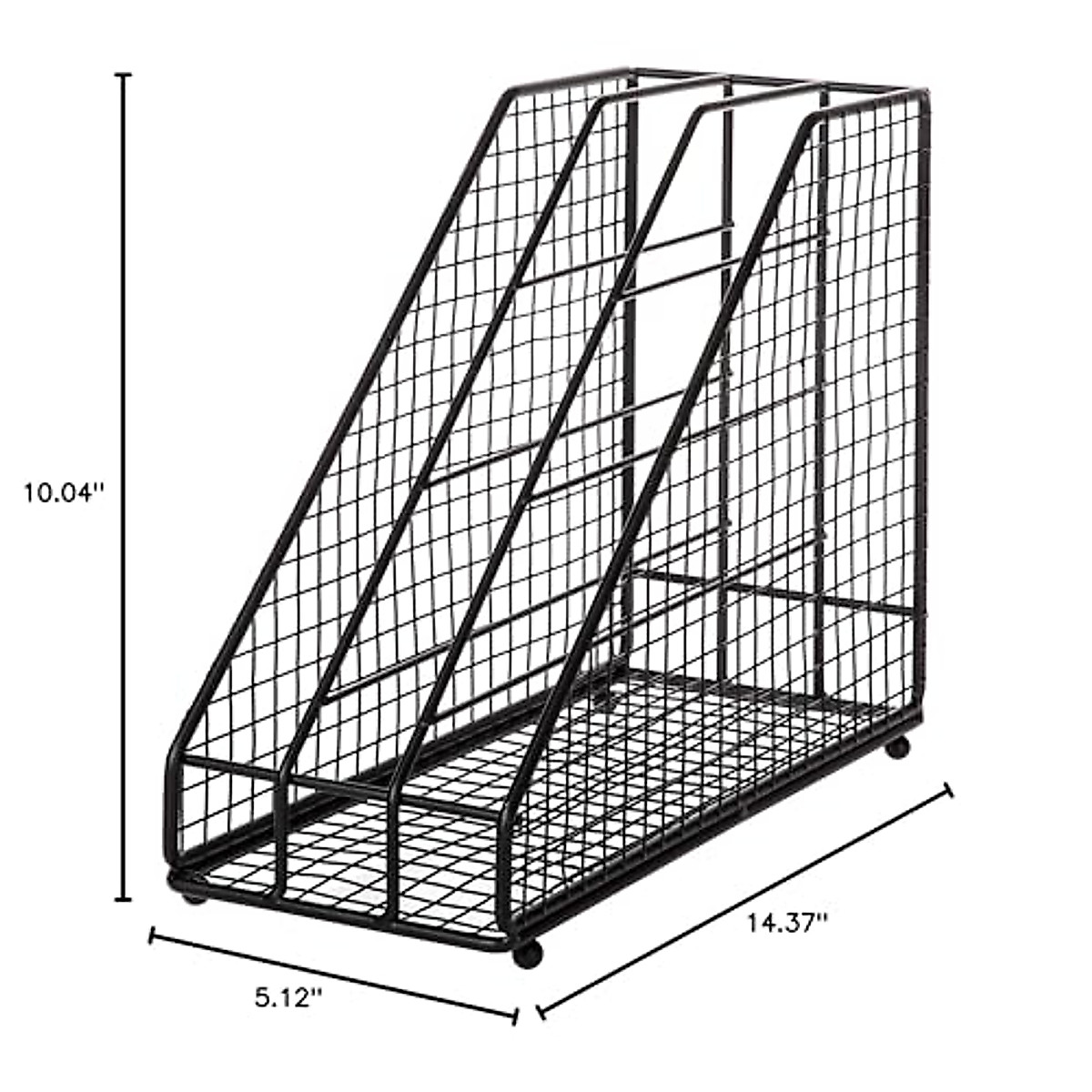 Home Zone Living Desk Document File Tray Organizer | Sort Workspace Office Supplies, Paper and Notebooks | Vertical Sorter (Black),File Sorter,3-Tier Vertical (Slim),CAD1048U