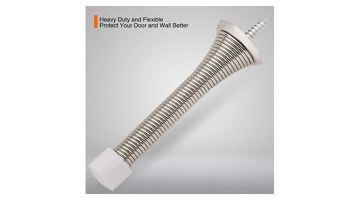 KOVOSCH 2 Pack Spring Door Stopper - Satin Nickel