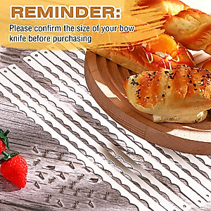 Therwen Bread Bow Knife Blades Stainless Steel Replacement Blade Bread Blade with Screws for Cake Homemade Bread Cutting Wooden Bread Knife, 10.8 Inches (12 Pcs)