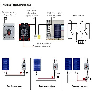 Solar Combiner Box, 1500V DC 32A 4P IP66 Waterproof Insulated Switch Professional Power Solar PV DC Quick Disconnect Switch for Solar Power System RV Boats (Proctive)