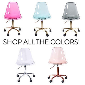 Urban Shop Acrylic Rolling Desk Chair, Mint 21.25D x 19.68W x 34H Inch