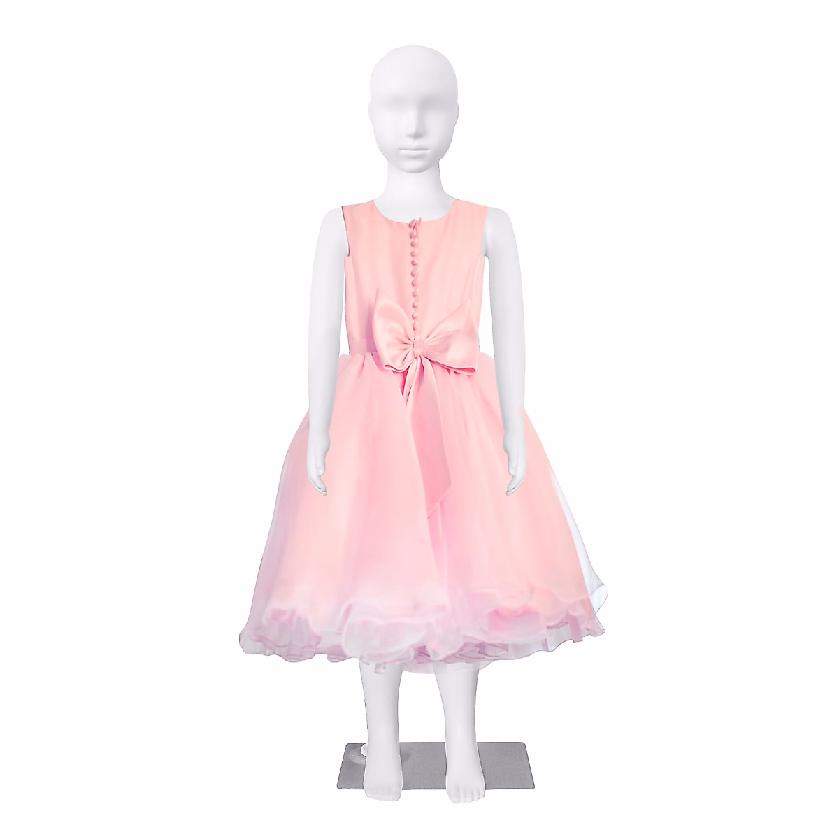 Child Mannequin Kids Dress Form Full Body White Skin Adjustable Detachable Manikin Body Display with Metal Base for Children 43.3 Inches