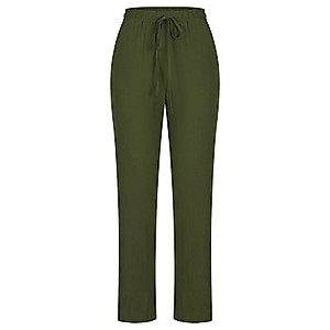 Womens Summer Pants Sweatpants Pants Summer 2023 Casual Loose Drawstring Elastic High Waist Comfy Trousers Straight Leg Long Lounge Pant