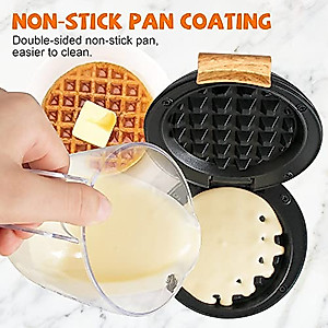 CROWNFUL Mini Waffle Maker Machine, 4 Inch Chaffle Maker with Compact Design, Easy to Clean, Non-Stick Surface, Recipe Guide Included, Perfect for Breakfast, Dessert, Sandwich, or Other Snacks, Black