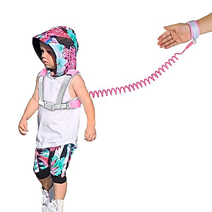 Yuehuam 2 in 1 Toddler Leash, Toddler Harness with Leash Girl Children Safety Anti Lost Wrist Link with Lock for Reflective Child Harness for Girls/Boys Travel