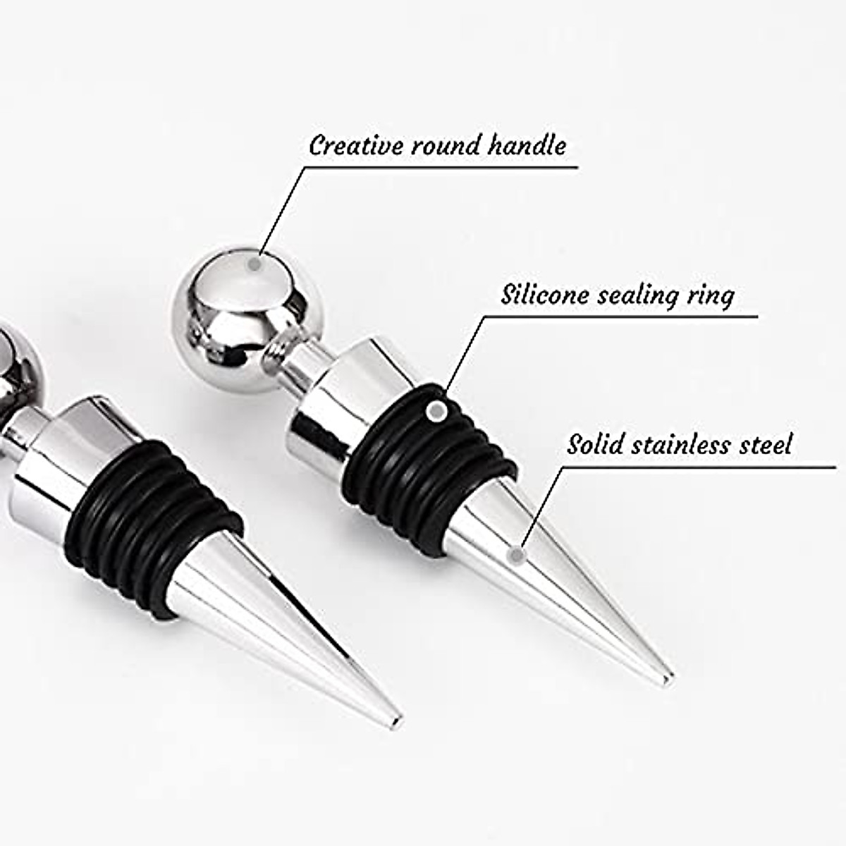 Wine Stopper Bottle Stopper - Wine Saver, Reusable Wine Corks For Beverage, 4-Pack Silicone Wine Stopper For Gifts, Bar, Holiday Party, Wedding