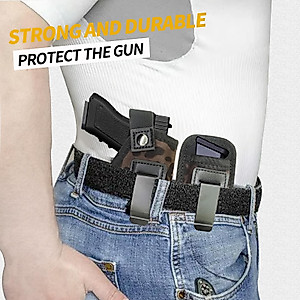 SAMTUIRUI Gun Holsters for Men Women, IWB/OWB 9mm Holsters for Concealed Carry, Universal Pistol Handguns Holster for Right Left Hand Draw, Fits Glock and Similar Handgun, Leopard Design