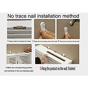 Hoernflk Large Wireless Router Rack Living Room Wall-Mounted WiFi Storage Box Wall Decoration TV Lower Plug-in Shielding Box Set-top Box Shelf-no Punch (L)