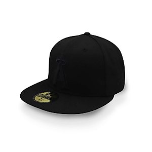 New Era 59Fifty Hat MLB Basic Anaheim Angels Black Fitted Baseball Cap (7 1/4)