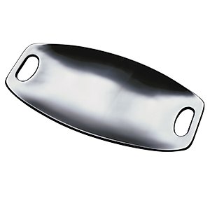 nambe Handled Serving Tray | 9 x 18 Inch Large Platter with Handles | Oven Safe Metal Alloy Tray | Party Serving Plates for Cupcakes, Fruits, Side Dishes, Dessert, Meat (Silver)