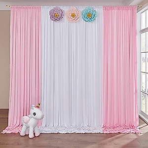 10 x10ft Thick White Wrinkle Free Backdrop Curtain Drapes White Backdrop Panels Background for Photography Wedding Parties Birthday Baby Shower