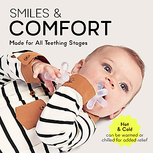 Moonlight Silicone Teethers for Babies, Baby Teether for Infants, Toddlers, Newborns, Dishwasher and Freezer-Safe Teething Toy, White - Moonjax