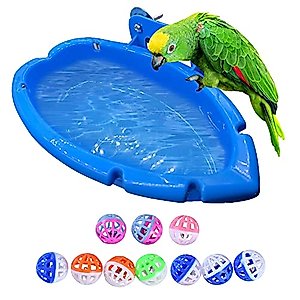 Interesty Parrot Bath Tub Bowl Basin Parrot Cage Hanging Bird Bath Tub Bathing Supplies Feeder Bird Cage Accessories