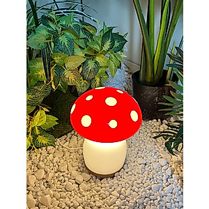 Mushroom Lamp Night Light Glass Lamps for Bedrooms Vintage Retro Funky Cool Small Cute Lamp Bedside Bed Side Table Nightstand 70s Mid Century Modern Aesthetic Gift for Girls Room Decor Dimmable