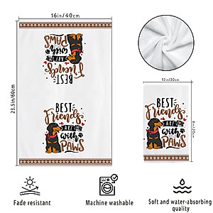 Hexagram Dog Kitchen Towels Set of 4, Dog Lover Gifts Dog Hand Towels for Kitchen Housewarming Farmhouse Kitchen Gifts, Dog Lovers Decor for Women