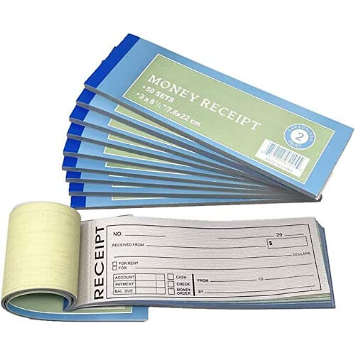 50 Sets per Book Rent, Receipt Book New Sales Order Money Receipt Record Book 2-Part, Carbonless (1)