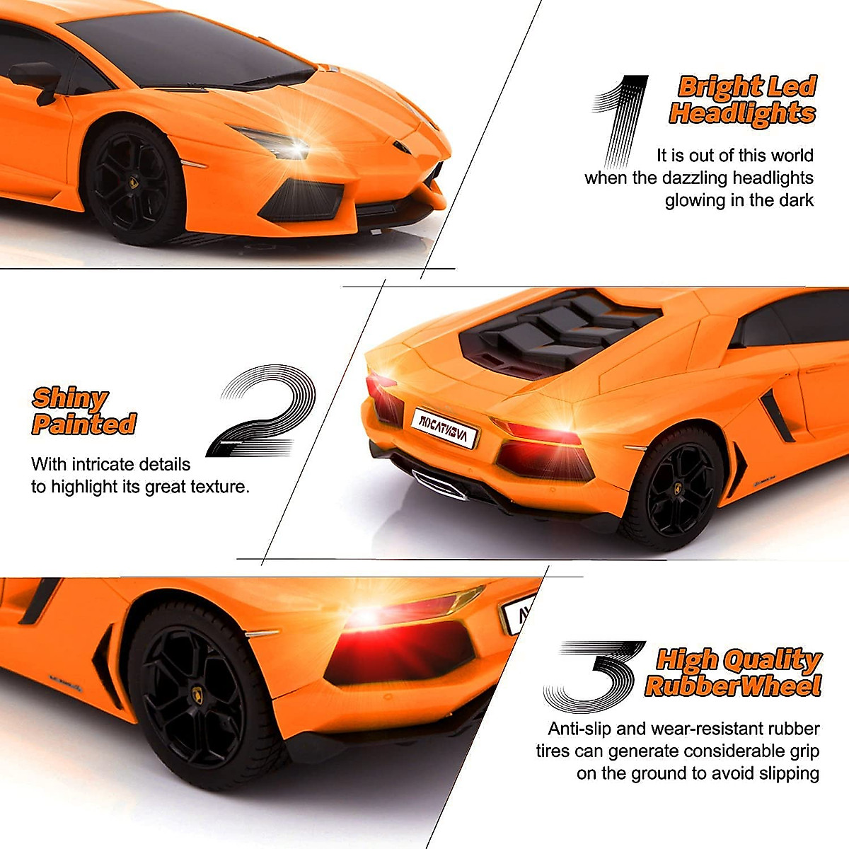 Officially Licensed Remote Control Cars Lamborghini Sport Racing Hobby Toy Car RC Car Model Vehicle Gift for Toddlers Boys and Girls (Red-2425, 1:24)