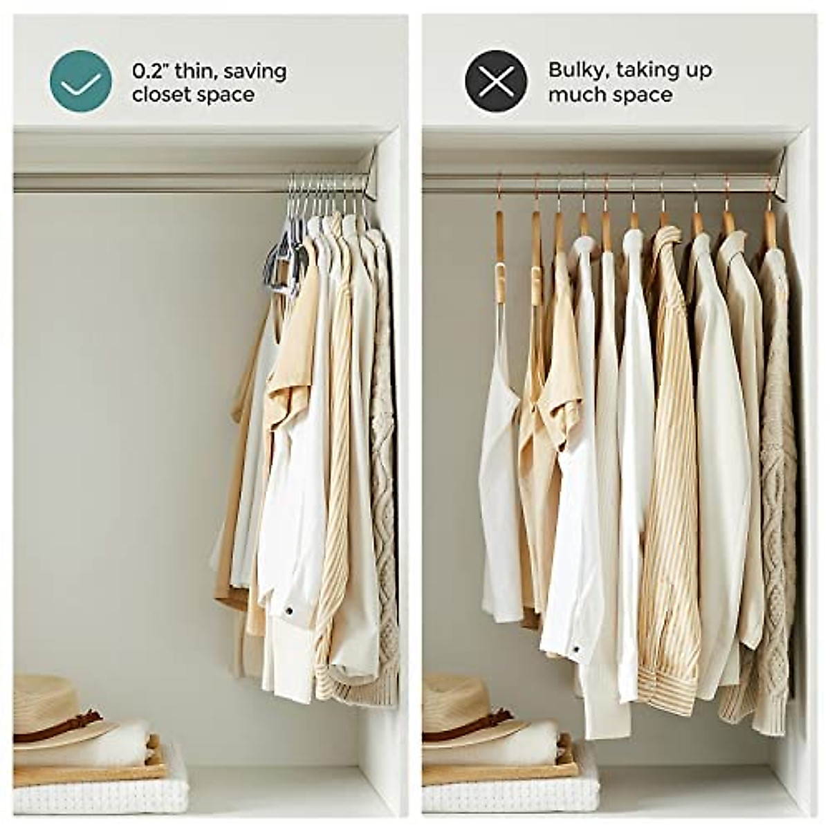 SONGMICS 30-Pack Hangers and Set of 4 Pants Hangers Bundle, Non-Slip Hangers for Closet Organization, 5-Tier Hangers, Open-Ended, for Shirts, Suits, Light and Dark Gray, Black UCRP20G30 and UCRI034B02