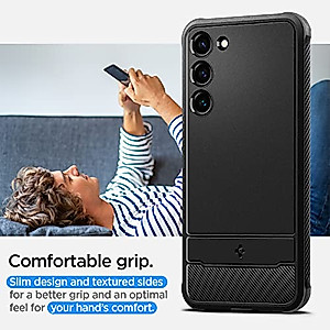 Spigen Rugged Armor Designed for Galaxy S23 Plus Case (2023) - Matte Black