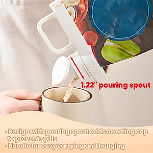 Seal and Pour Bag Clip, Bag Clips with Pour Spout, Great Clips Bags for Kitchen, Bag Clip with Pour Spout, Food Bag Sealing Clip with Pour Spout for Oatmeal, Snacks, and More (3PCS)