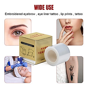 AHIER Disposable Eyebrow Tattoo Plastic Wrap Preservative Film for Eyebrow Lips Permanent Make Up Supplies Wrap Cover Tape Roll (1 Pack)