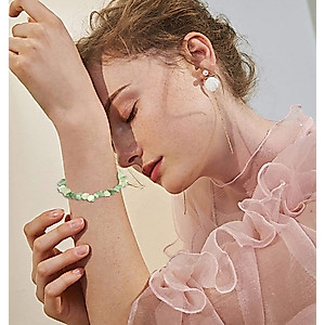 Jewdreamer 20Pcs Natural Gemstone Bracelets Chakra Crystal Irregular Chips Beads Stretch Bracelets for Women Align Chakras/Conquer Fear/Increase Communication Reiki