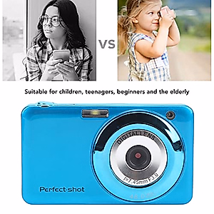 Zunate Kids Camera, 48MP Vlogging Camera, 8X Optical Zoom Compact Portable Digital Camera, 2.7in Screen Video Camera for Kids Teens Gifts (Blue)