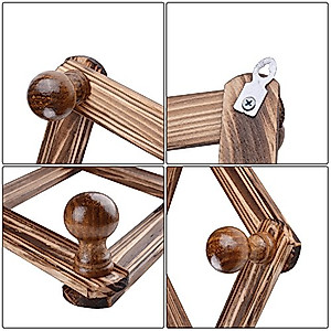 Wooden Expandable Coat Rack,Wall Mounted Hanging Hat/Scarf/Jewelry Hanger for Entrance,Bedroom,Living Room,Utility Hooks Home Decor 10 Hook/Set