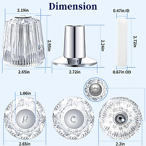 Sel Natural 2 Set Shower Faucet Handle Replacement, Compatible with Price Pfister Contessa and Windsor Tub and Shower Faucets Clear Acrylic Hot and Cold Shower Knob Replacement for Remodeling Trim