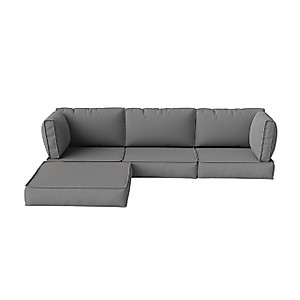 Kimunuk 9 Pcs Outdoor Patio Cushions Covers Replacement Waterproof with Zipper for 5 Pcs Patio Furniture Set, Covers Only