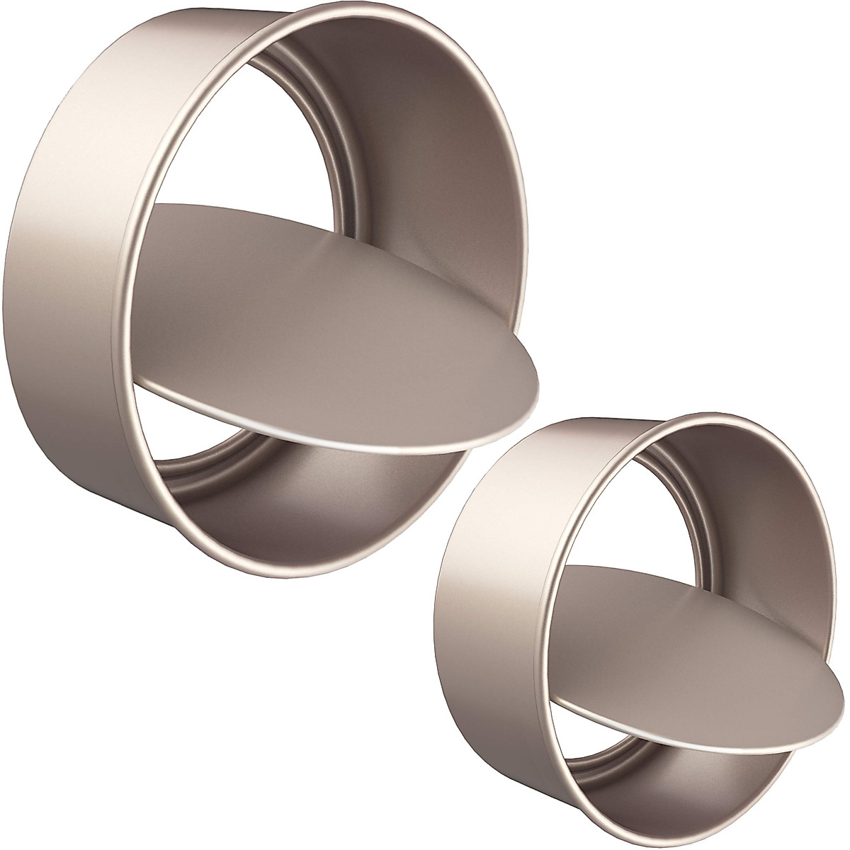 CHEFMADE Bakeware Round Cake Pan 2 Pieces, 6-Inch and 8-Inch with Removable Loose Bottom Nonstick & Quick Release Coating Chiffon Bakeware for Oven and Instant Pot Baking (Champagne Gold)