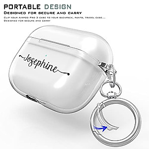 Durocase Custom Case Compatible with AirPods 3rd Generation Airpods 3 with Keychain (Clear Customized Name)