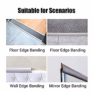 ZJKXJH Gray Carpet Edging Trim Strip, PVC Threshold Transition Strips Self Adhesive, Reducer Flute Uneven Floor for Height Difference 1cm, 3.5cm Wide (Size : 25m/82ft Length)