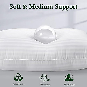 FZZOR Extra Flat Soft Pillows Queen Size set of 4, 4 Pack Bed Pillow with Premium Soft Plush Down Alternative Fill for Back,Stomach or Side Sleepers,20x30in