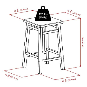 Winsome Carter Bar Stool, Walnut , 24"