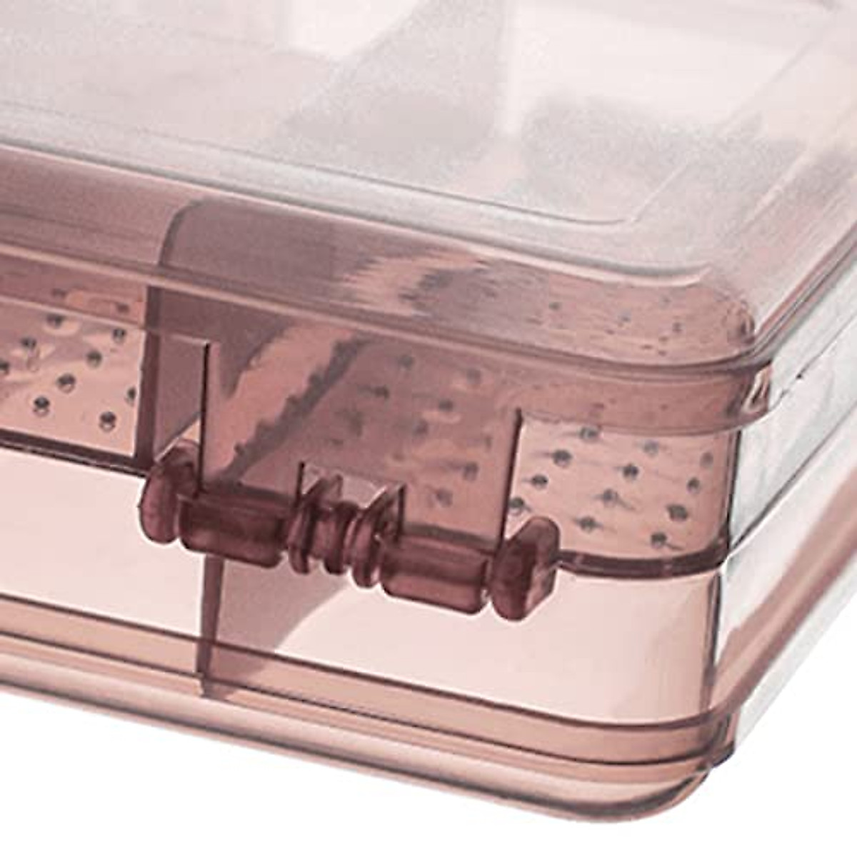AEIOFU Jewelry Organizer Box Clear Plastic Dividers Crafts Storage Tool Transparent Brown Grids Storage Box Plastic Jewelry Box Nail Art Storage Box.