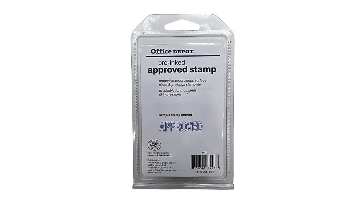 Approved Blue Stamp - Fast, Precise Impressions for Office Use