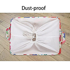 Yodo Collapsible Laundry Baskets-Large Foldable Laundry Hampers Freestanding Clothes Toy Storage Organizer with Waterproof Lining and Drawstring Closure,Flower