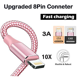 iPhone Charger Cord (2PACK 3FT) Apple MFi Certified Lightning Cable iPhone Charging Cables Fast Nylon Braided USB Cable Compatible iPhone 13 mini/13/12/11/XR/XS/X/8/7/Plus/6S/6/SE/iPad
