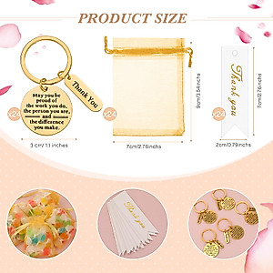 Yinkin 72 Pcs Employee Appreciation Gifts Bulk Thank You Gifts Organza Bags with Thank You Cards for Coworkers Staff Favors(Gold)