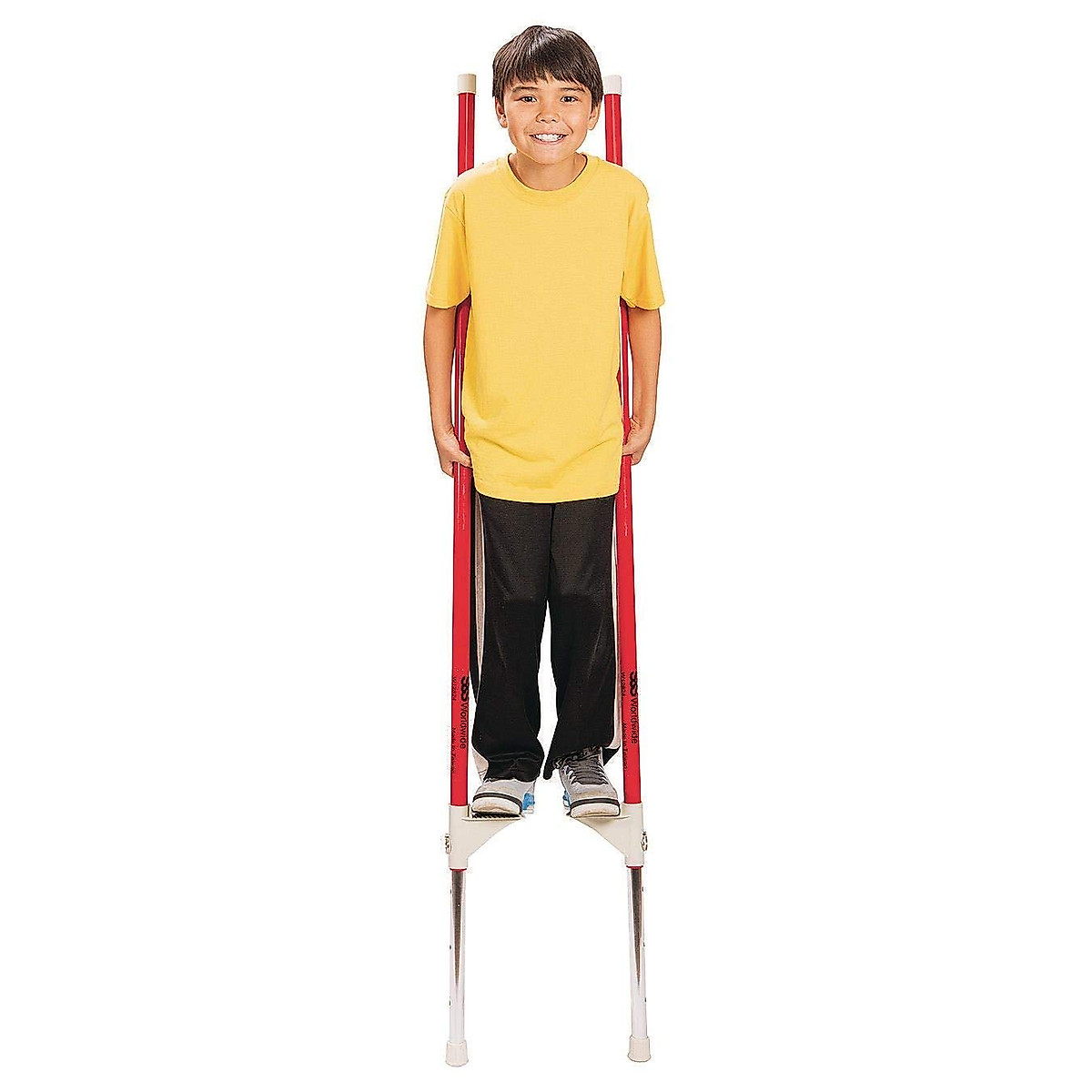 S&S Worldwide Sky High Stilts. Adjustable Height Aluminum Stilts with 4 Height Levels for Kids and Adults up to 250 Pounds. Fun Circus, Balance Building Activity. Pair of Stilts.